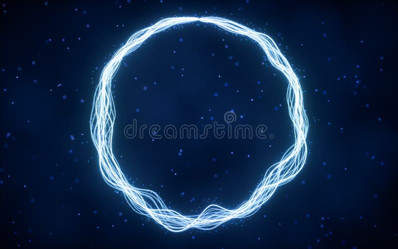 Abstract Wave Gradient Curves and Particles, 3d Rendering Stock ...