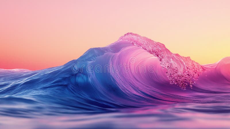 An Abstract Wave with Gradient Hues Blending from Blue To Pink. Stock ...