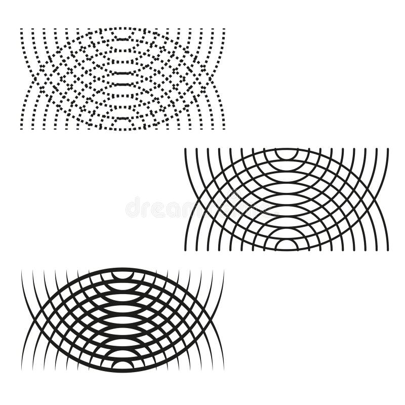 Abstract Wave Grid. Black Lined Texture. Geometric Overlay Element ...