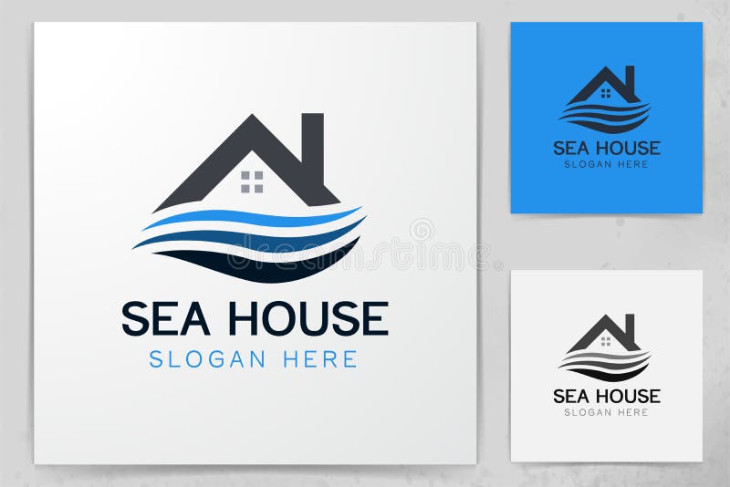 Abstract Wave and House Home Logo Designs, Vector Illustration Stock ...