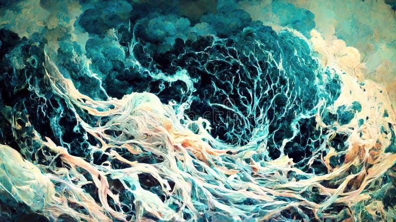 Abstract Wave Illustration, Waves Becoming Dangerous , Ai Generated ...