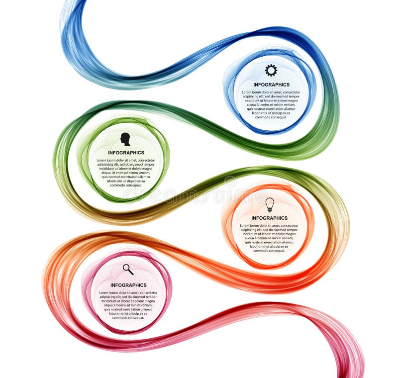 Abstract Wave Infographics Design Template. Stock Vector - Illustration ...