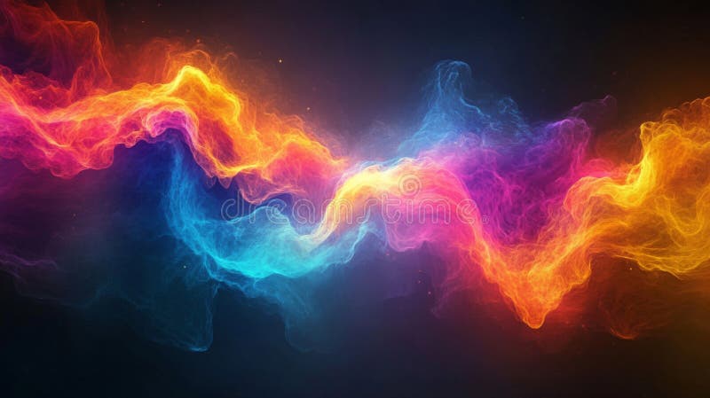 Abstract Wave of Light and Color Gradient Pattern on Dark Background ...