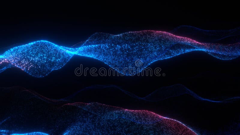 Abstract Wave of Light and Dark Blue and Red Loop Animation Stock Video ...