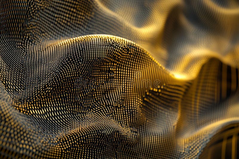 Abstract Wave-like Motion in Gold and Black, Continuously Shifting in ...