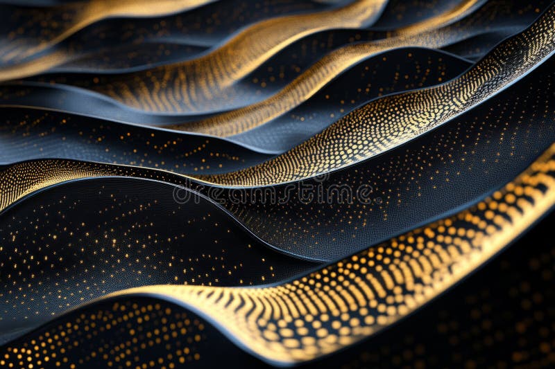 Abstract Wave-like Motion in Gold and Black, Continuously Shifting in ...