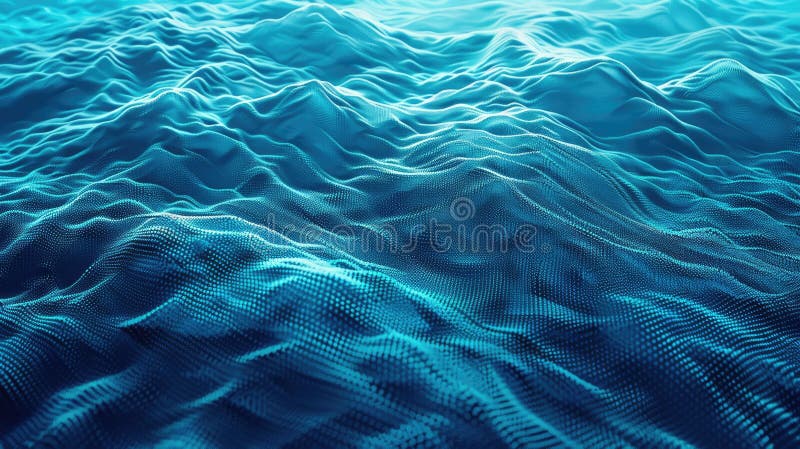 Abstract Wave-like Pattern with Glowing Lines. Ocean and Fluid Dynamics ...