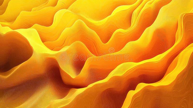 Abstract Wave-Like Pattern in Monochromatic Yellow Color Scheme with ...