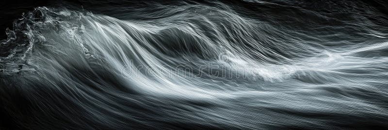 Abstract Wave Like Pattern in Shades of Gray with a White Glow Stock ...