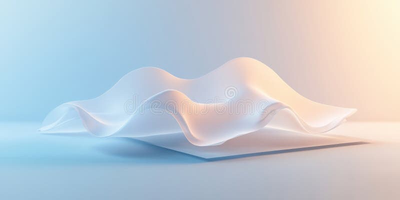 Abstract Wave-like Sculpture of Flowing Fabric on Dual-tone Background ...