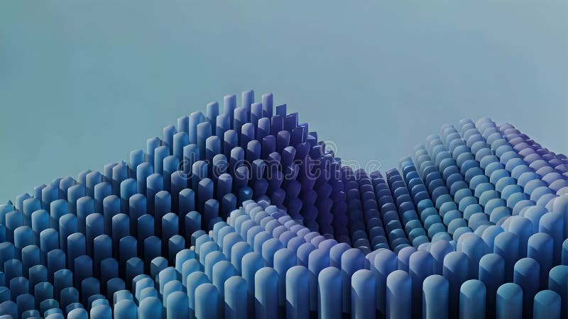 Abstract Wave-like Structure with Blue and Purple Gradient Cylinders ...