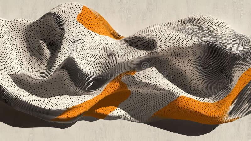 Abstract Wave-like Structure with Dotted Patterns and Contrasting ...