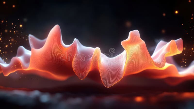 Abstract Wave-like Structure with Glowing Edges, Evoking a Sense of ...