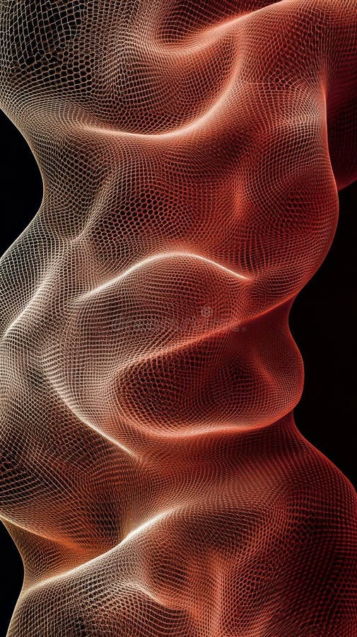 Abstract Wave-like Structure with Glowing Lines and Soft Curves Stock ...