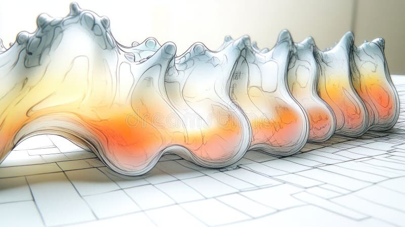 Abstract Wave-like Structure with Gradient Colors, Suggesting a Design ...