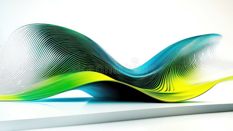 An Abstract Wave-like Structure Showcasing Fluid Lines and Vibrant ...