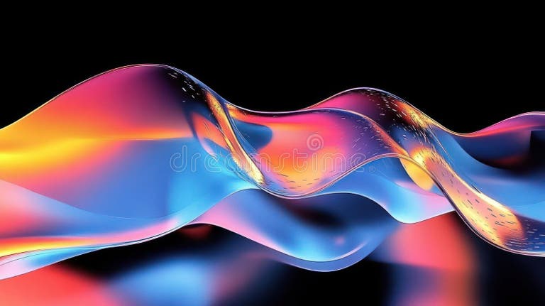 Abstract Wave-like Structure with Vibrant Colors and Fluid Motion Stock ...