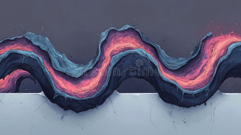 Abstract Wave-like Structure with Vibrant Colors and Smooth Textures ...