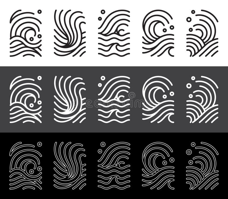 Abstract Wave Line Art Illustration Stock Vector - Illustration of ...