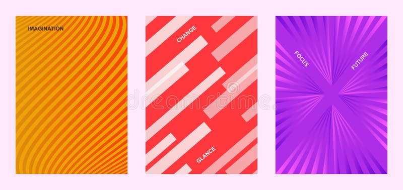 Abstract Wave Line Poster Background. Set Cover Card with Geometric ...