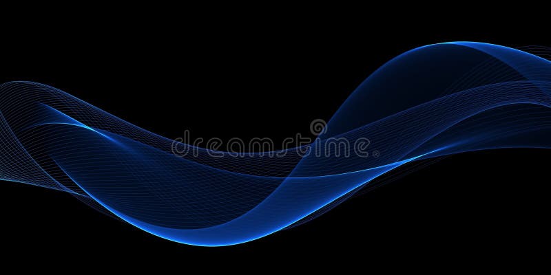 Abstract Wave Line Technology Background with Blue Light Digital Effect ...