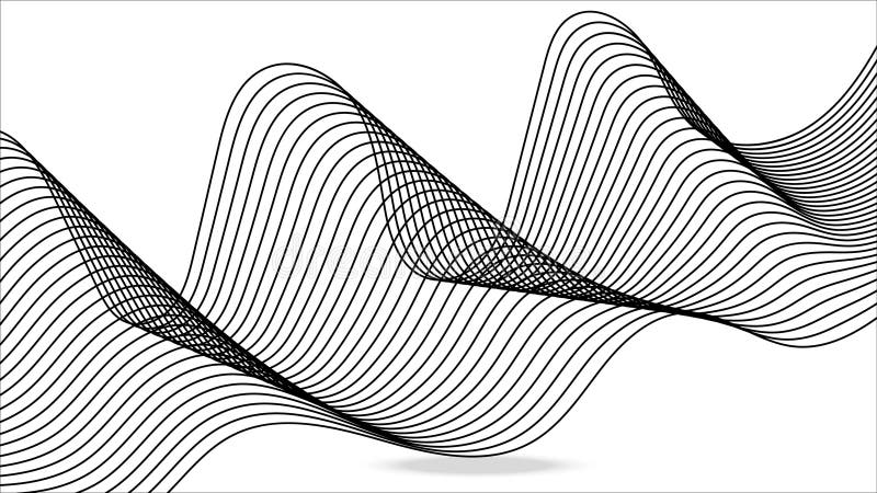 Abstract Red Wave Form Lines Elements with Glowing Light Effect on ...