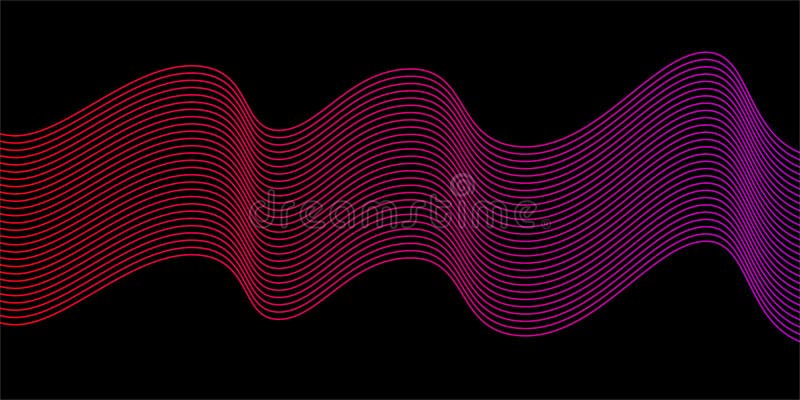 Abstract Wave with Lines. Digital Frequency Track Equalizer. Vector ...