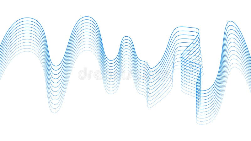 Abstract Wave with Lines. Digital Frequency Track Equalizer. Vector ...