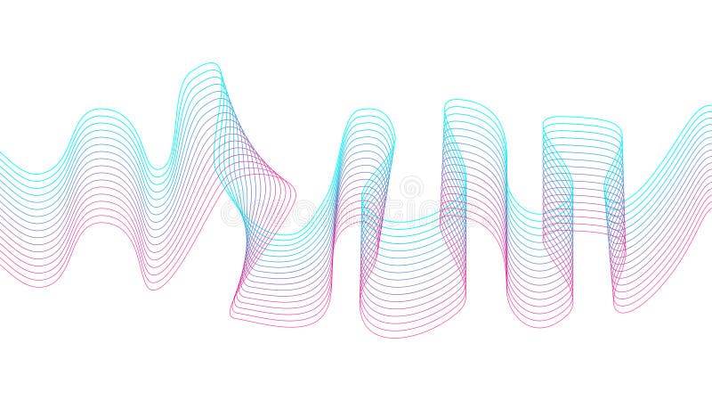 Abstract Wave with Lines. Digital Frequency Track Equalizer. Vector ...
