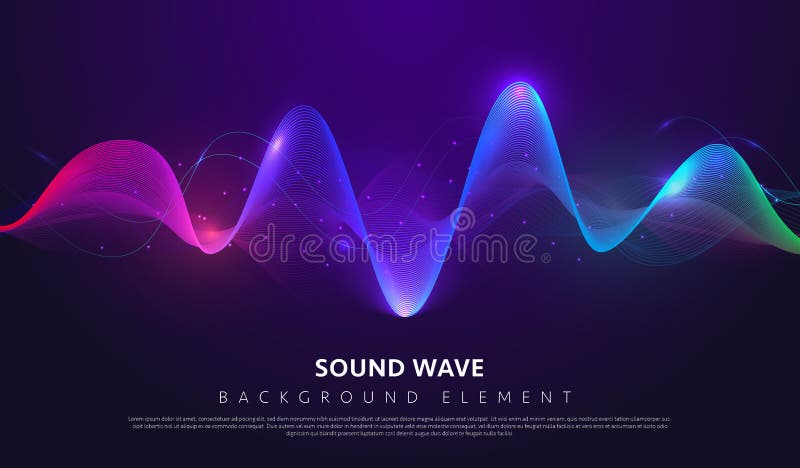 Abstract Wave Lines Dynamic Flowing Colorful Light on Dark Background ...