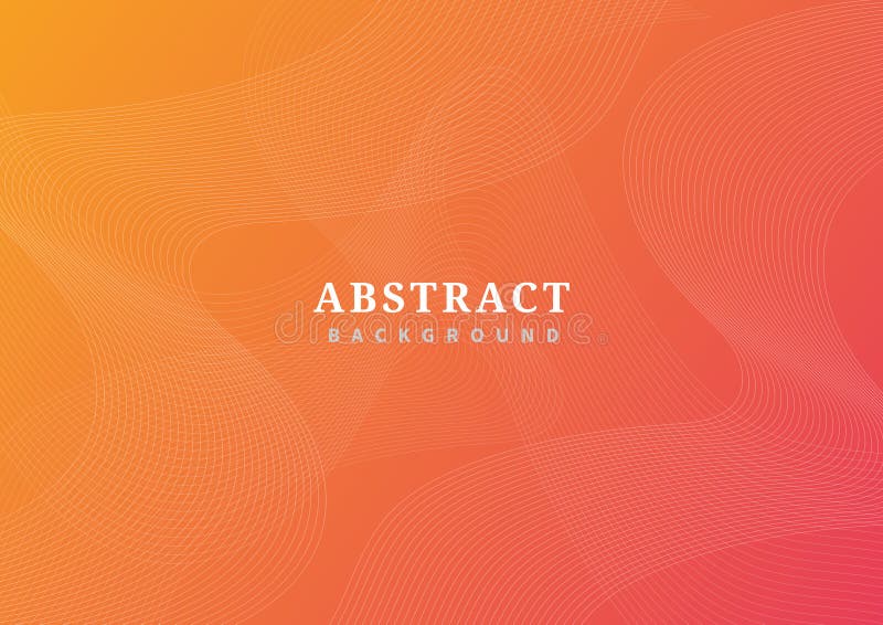 Abstract Wave Lines Pattern on Orange Gradient Background Stock Vector ...