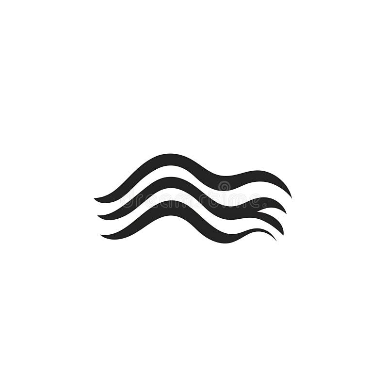 Abstract Wave Logo Design Black and White Illustration Stock ...