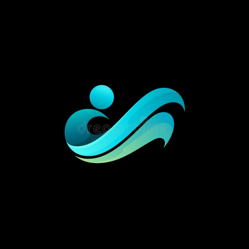 Abstract Wave Logo Template, Blue Color, People Stock Vector ...