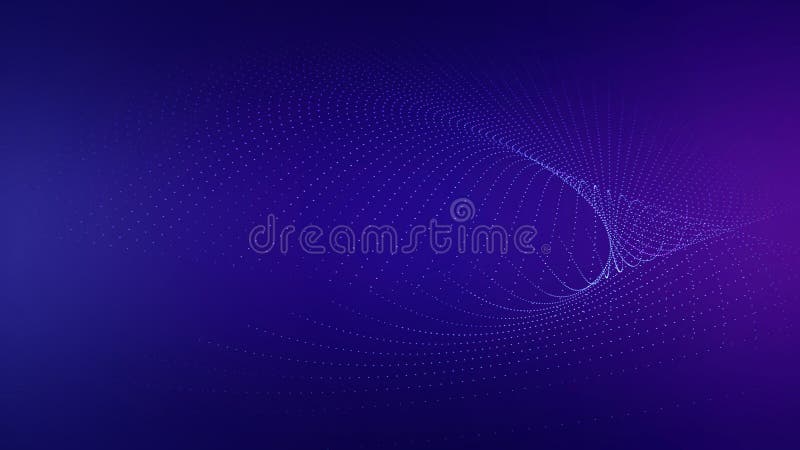 Abstract Wave Matrix of Dots on Blue Background Stock Illustration ...