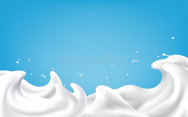 Abstract Wave Milk on Blue Background Stock Vector - Illustration of ...