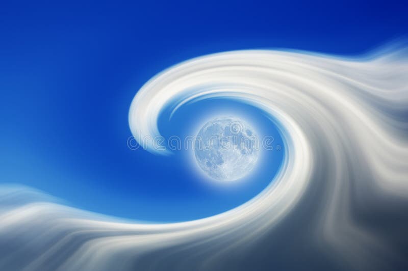 Abstract wave and moon stock illustration. Illustration of abstract ...