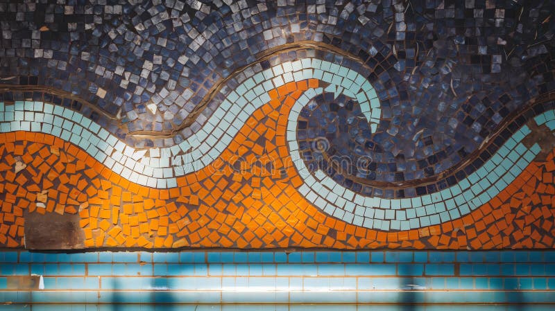 Abstract Wave Mosaic Tile Pattern, Colorful High Quality Image Stock ...