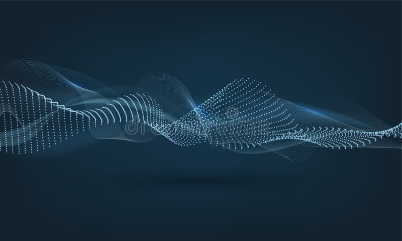 Abstract Wave Motion Background in Teal Blue Color Stock Illustration ...