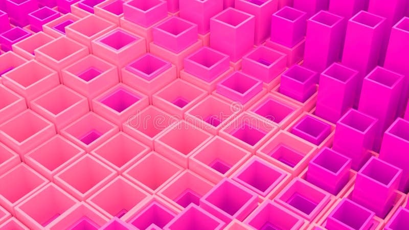 Abstract Wave Motion of Cubic Silhouettes. Design. Rows of Bars Moving ...