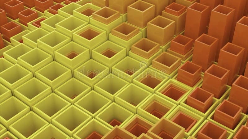 Abstract Wave Motion of Cubic Silhouettes. Design. Rows of Bars Moving ...