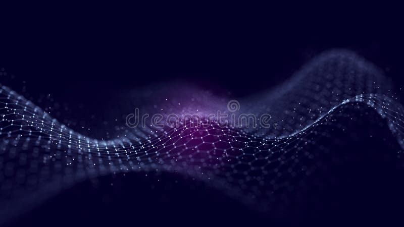 Abstract Wave of Musical Sounds. Smooth Information Transfer. 3D ...