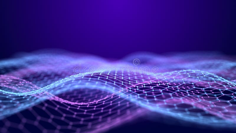 Abstract Wave of Musical Sounds. Smooth Information Transfer. 3D ...