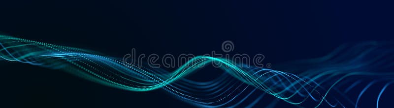 Abstract Wave of Musical Sounds. Smooth Information Transfer. 3D ...