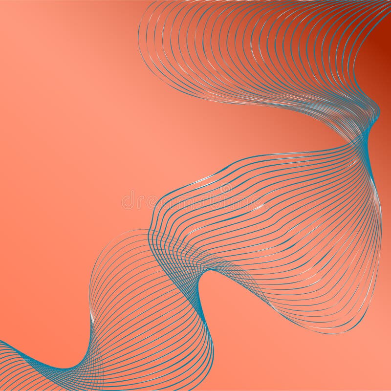 An Abstract Wave of Numerous Turquoise Gradient Lines Stock Vector ...