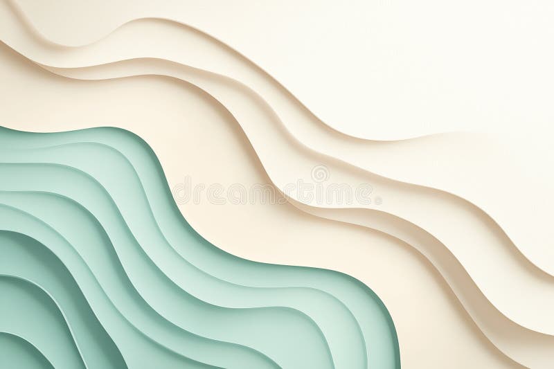 Abstract Beige Paper Cut Wave Background Modern Ai Generated Design ...