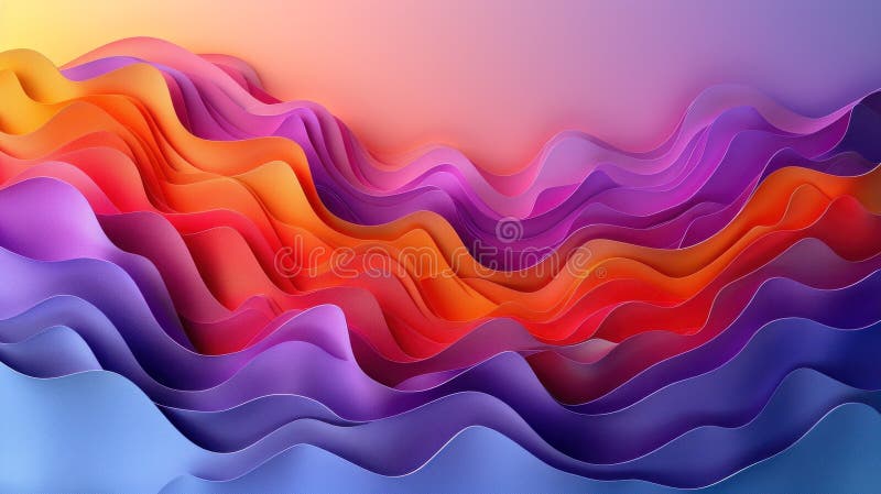 Abstract Wave Paper Cut Colorful Background. Multi Layers Color Texture ...