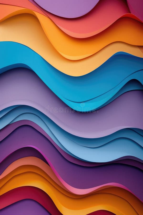Abstract Wave of Paper Cut Shapes. Perfect for Graphic Design Projects ...