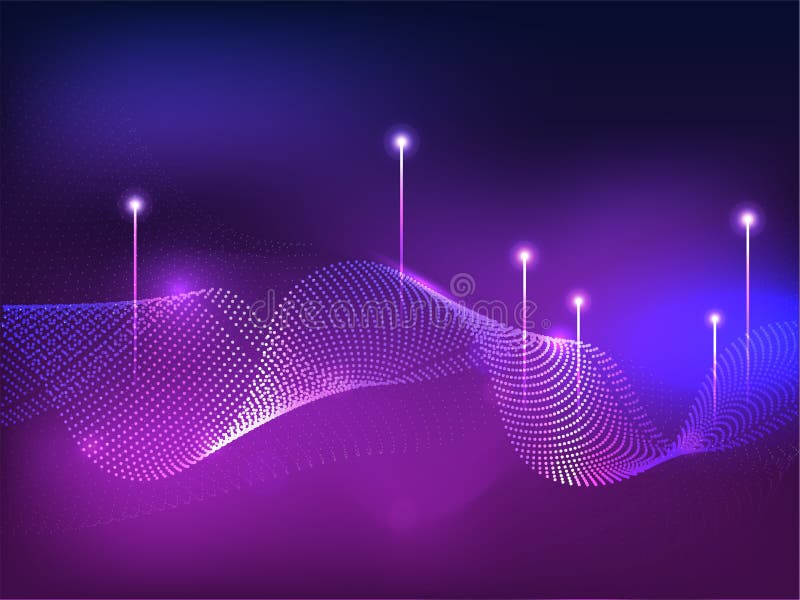Abstract Wave Particle Background with Vertical Light Lines Stock ...
