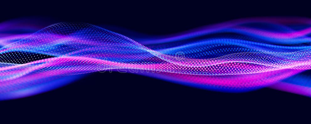 Abstract Wave Of Particles Big Data Digital Flow Concept Llm Learning Process Ai Technology