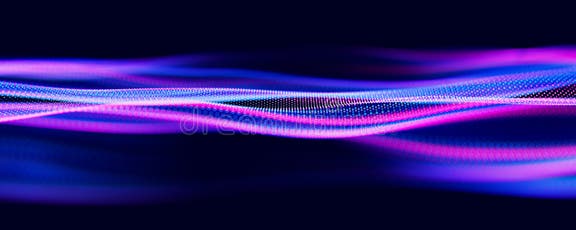 Abstract Wave Of Particles Big Data Digital Flow Concept Llm Learning Process Ai Technology